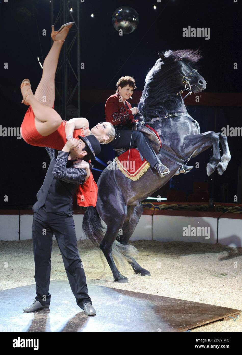 Yasmine Smart (on horse) and dance duo Gabriel and Germaine perform ...