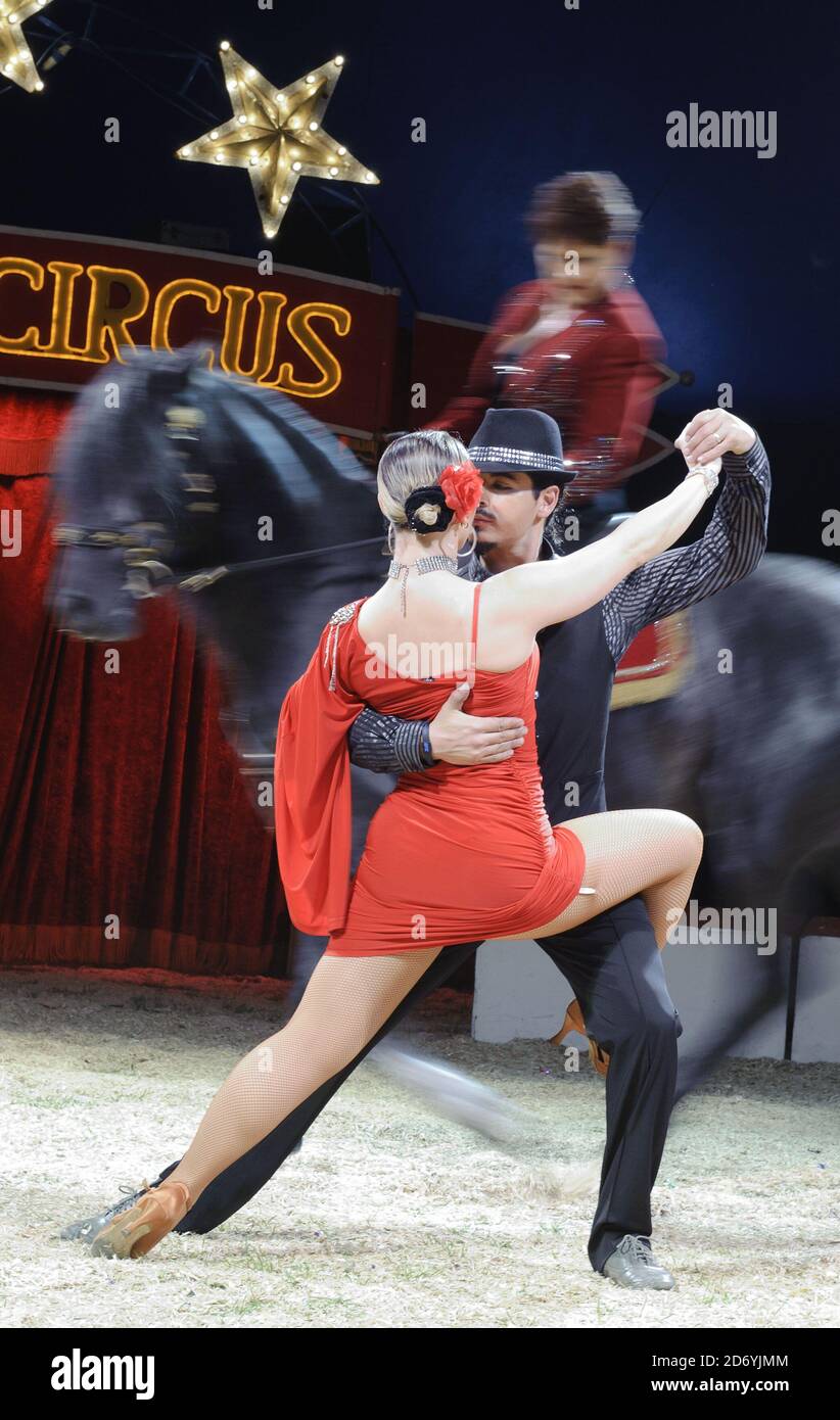 Yasmine Smart (on horse) and dance duo Gabriel and Germaine perform ...