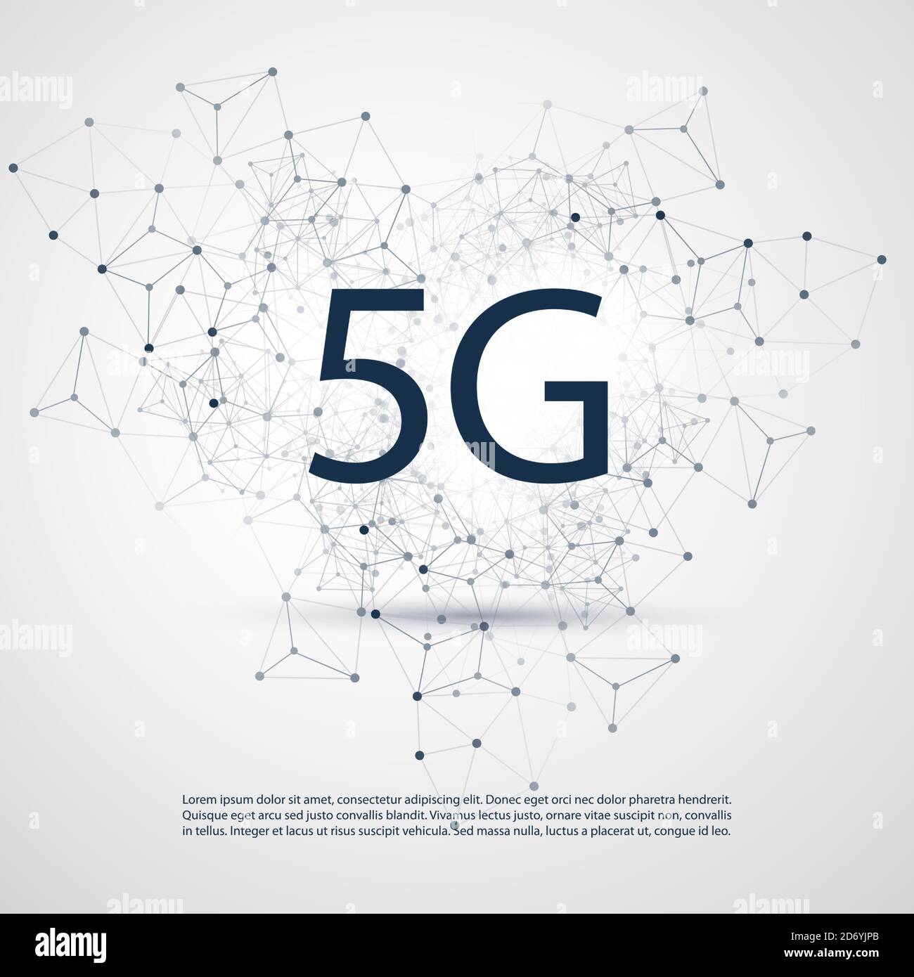 5G Network Label with Wireframe Mesh - High Speed, Broadband Mobile ...