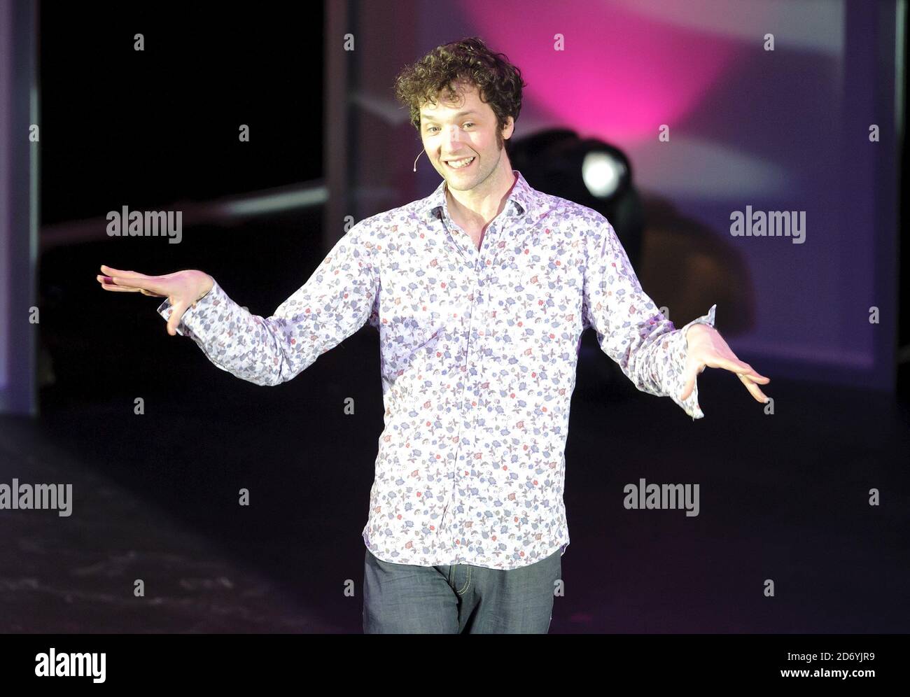 Chris Addison on stage at the Mencap April Fools charity comedy night ...
