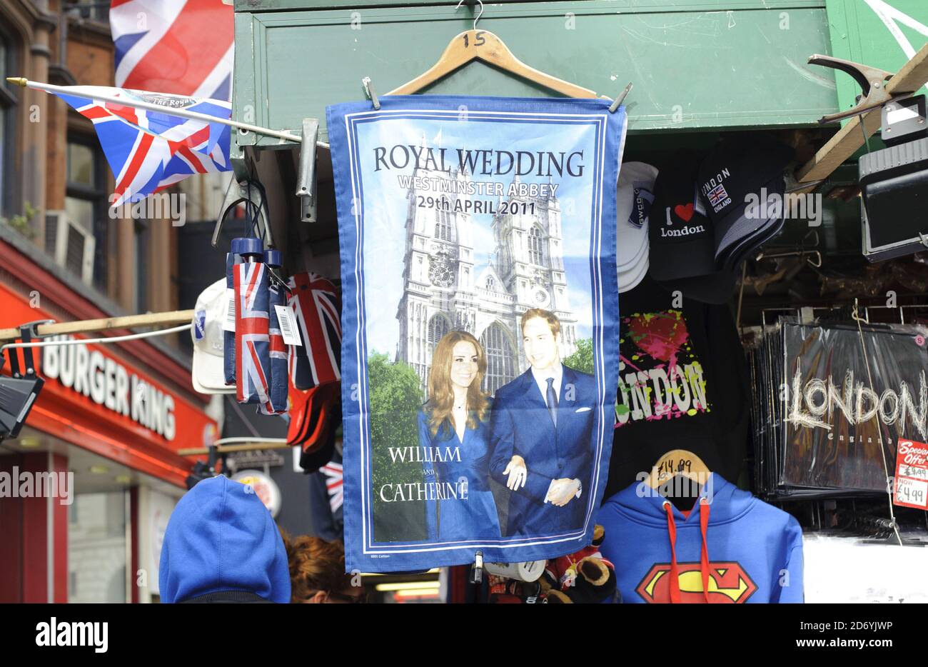 Royal Wedding merchandise on sale in Oxford Street, central London ...
