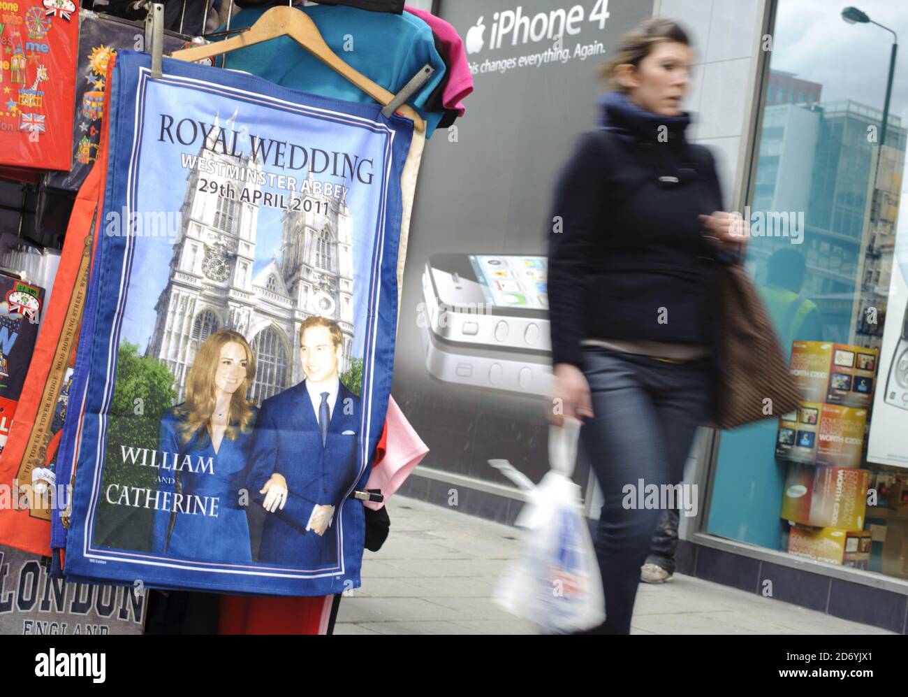 Royal Wedding merchandise on sale in Oxford Street, central London ...