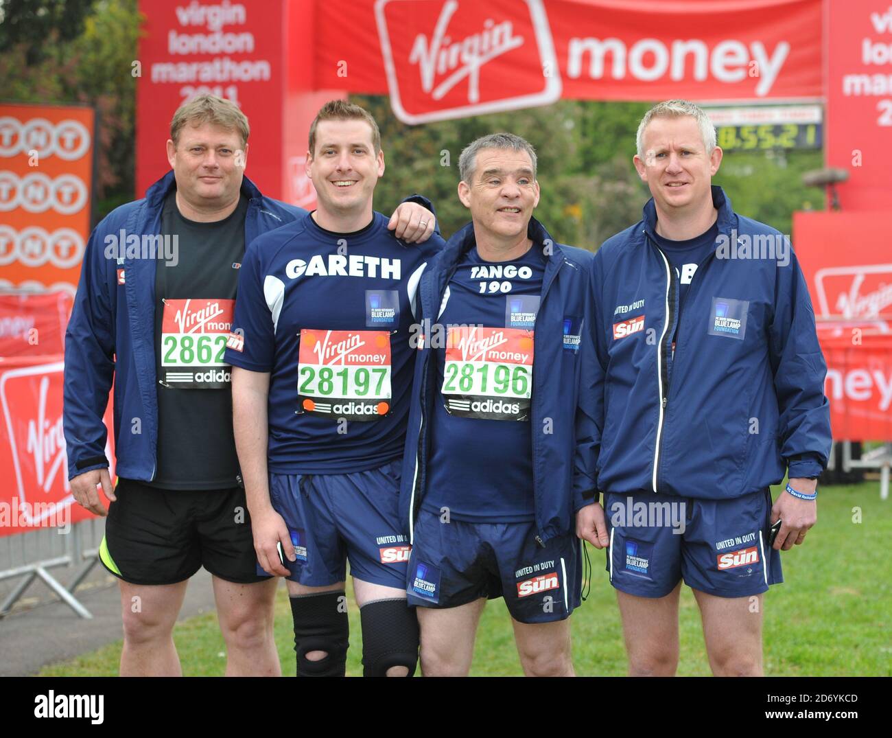 PC David Rathband (second right), who was blinded in both eyes by Raoul ...
