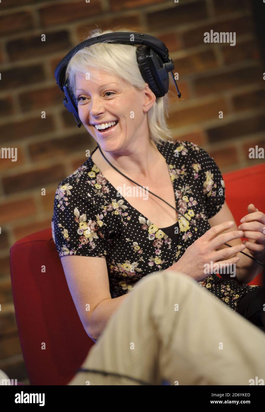 Helen Chamberlain pictured during a live broadcast by Absolute Radio ...