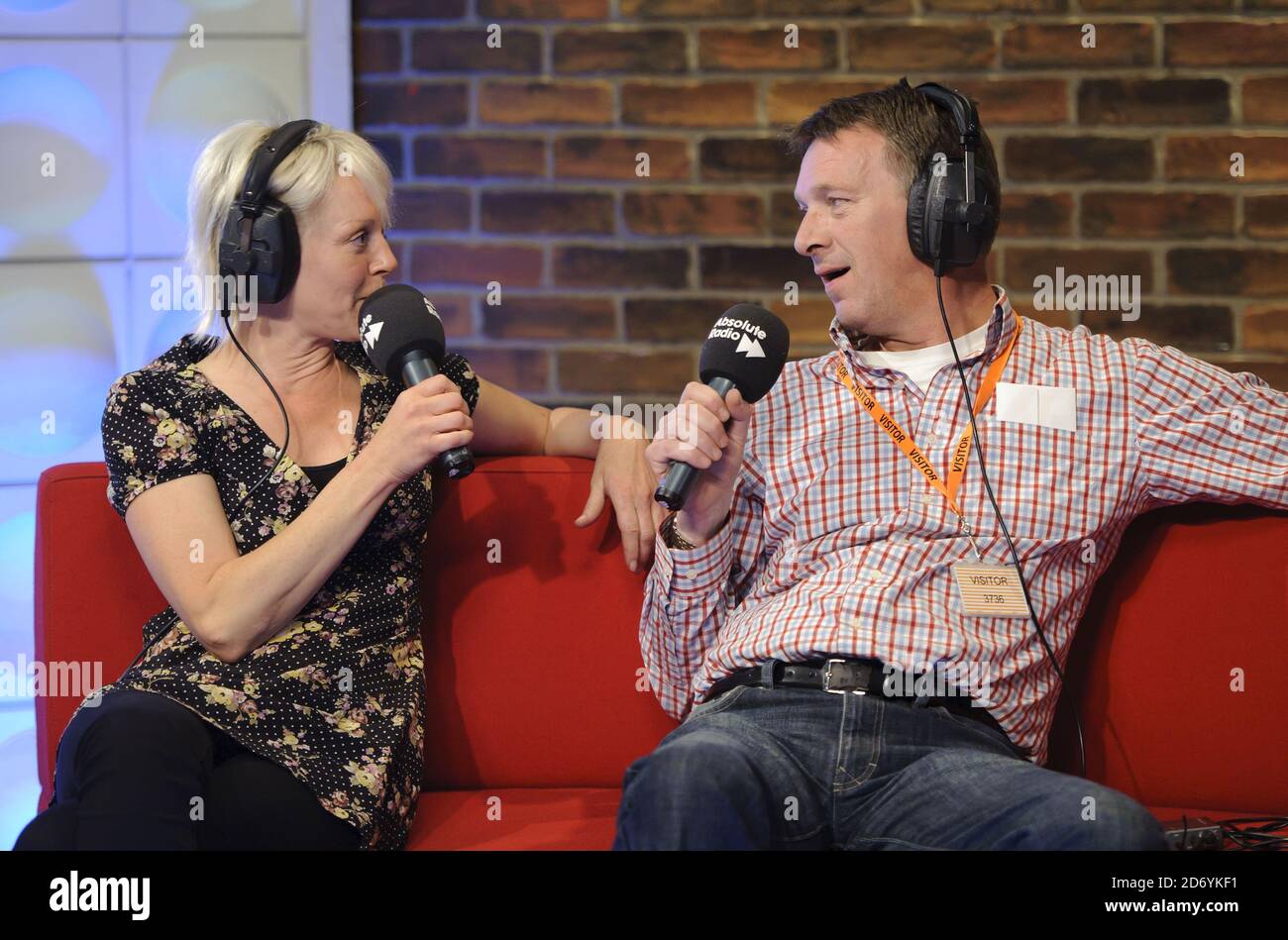 Helen Chamberlain and Russ Williams pictured during a live broadcast by ...