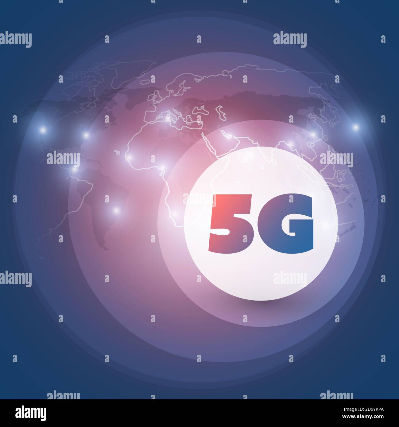 5G Network Label with Glowing Nodes - High Speed, Broadband Mobile ...