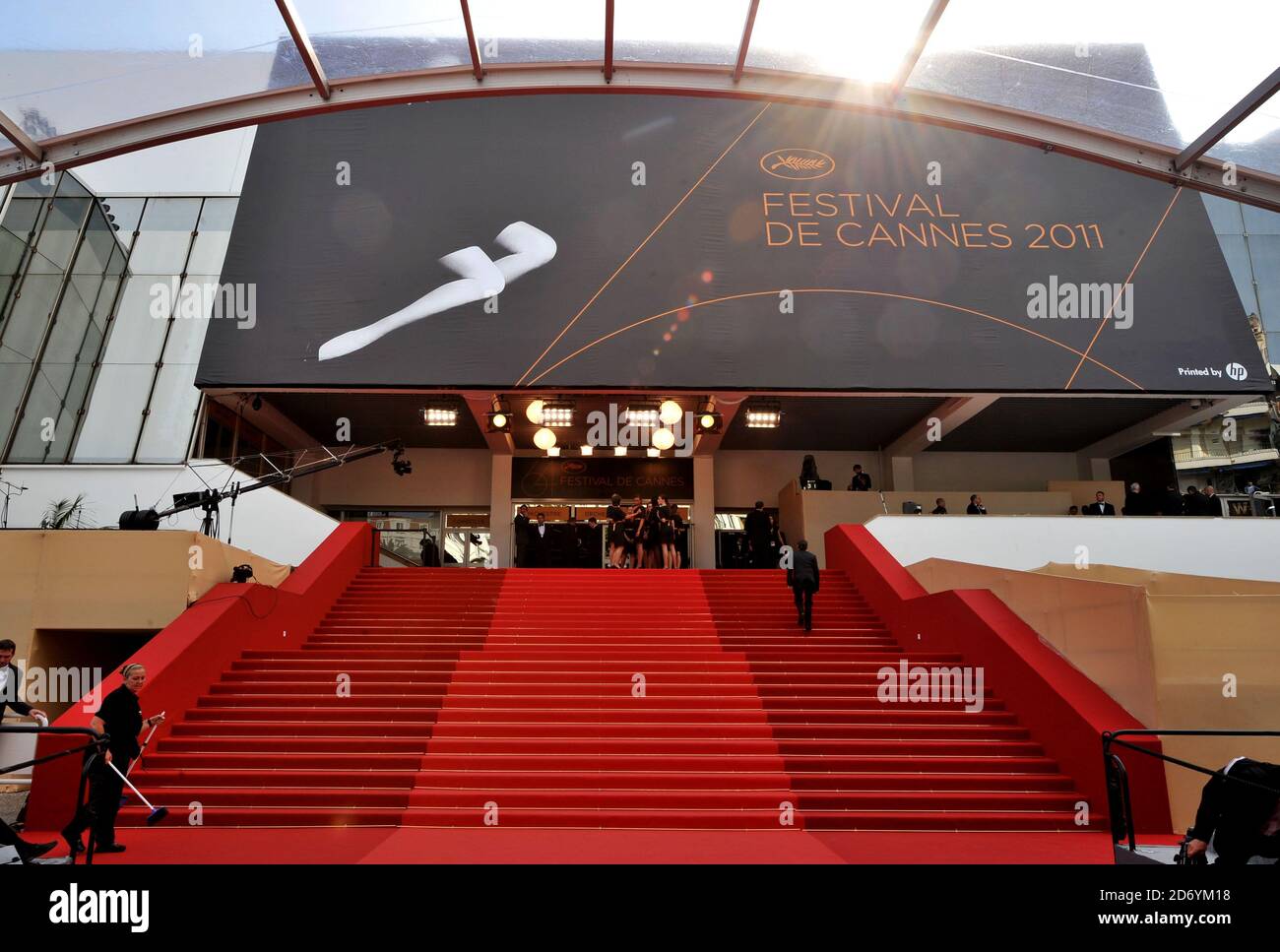 A general view of the red carpet and steps at the opening of the 64th ...