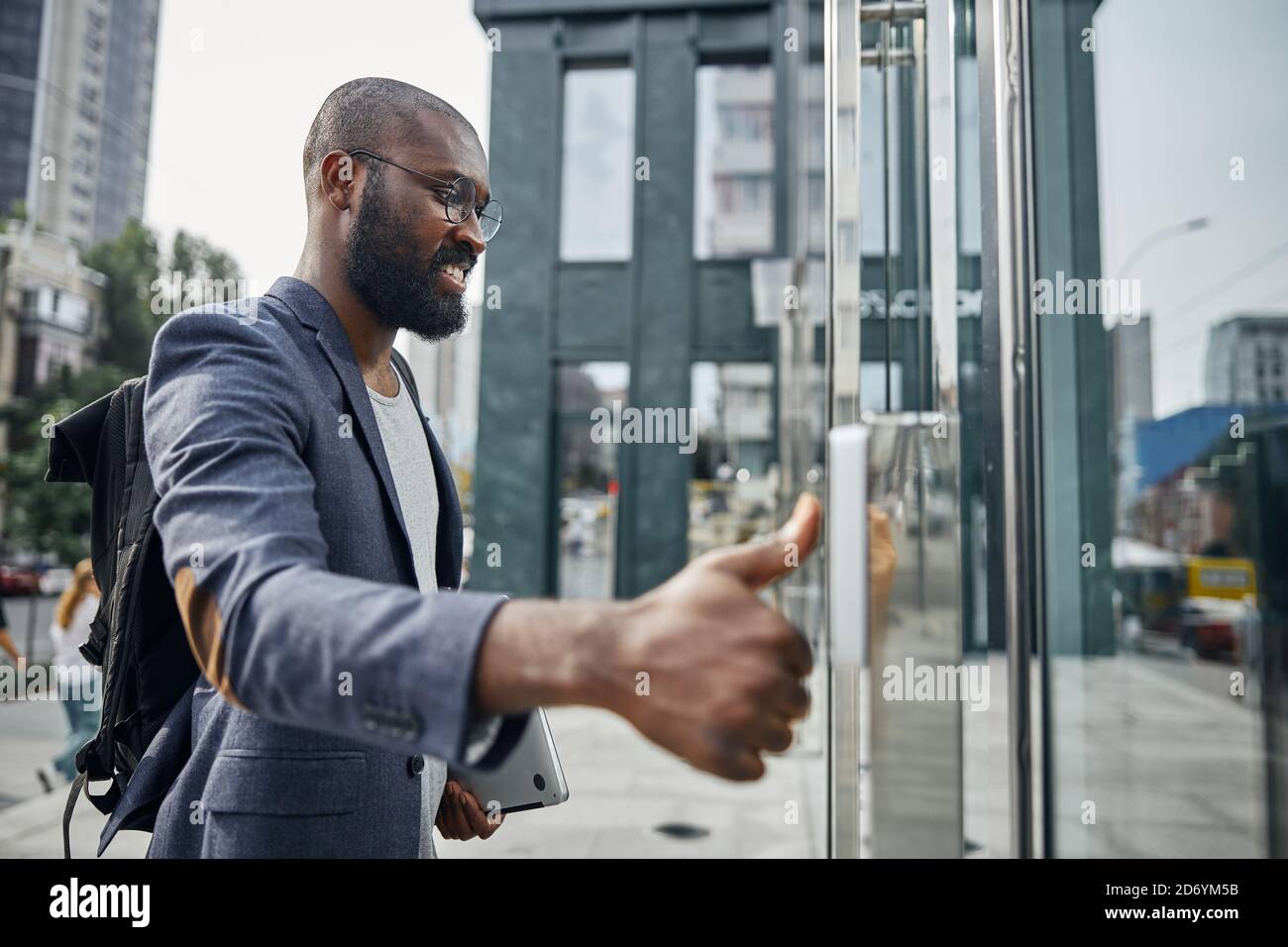 Businessman standing near door hi-res stock photography and images - Alamy