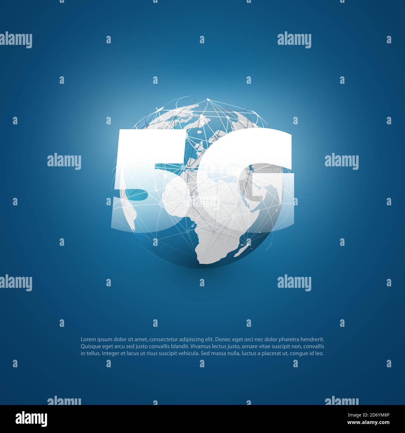 5G Network Label with Earth Globe - High Speed Global Broadband Mobile ...