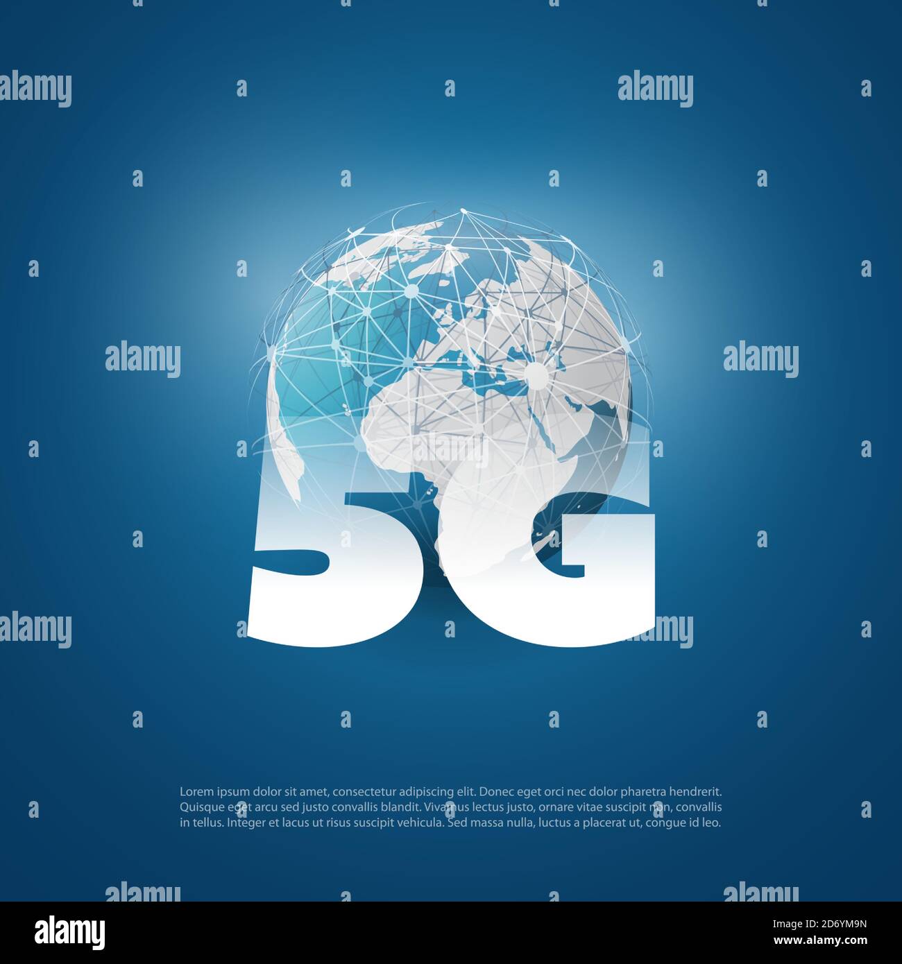 5G Network Label with Earth Globe - High Speed Global Broadband Mobile ...
