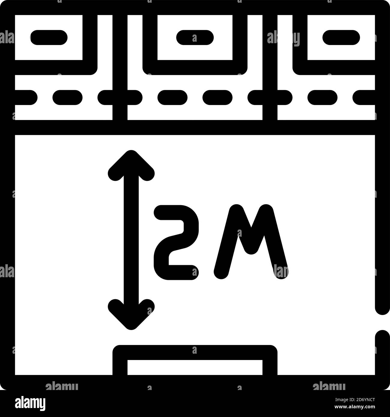 keeping distance line icon vector illustration sign Stock Vector Image ...