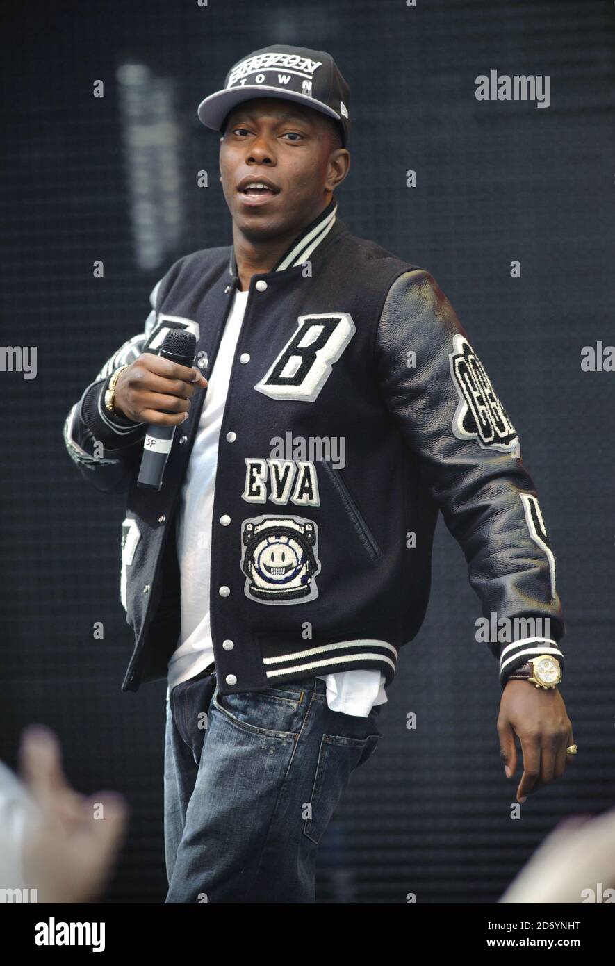 Dizzee Rascal performing at a live event at Westfield London to launch ...