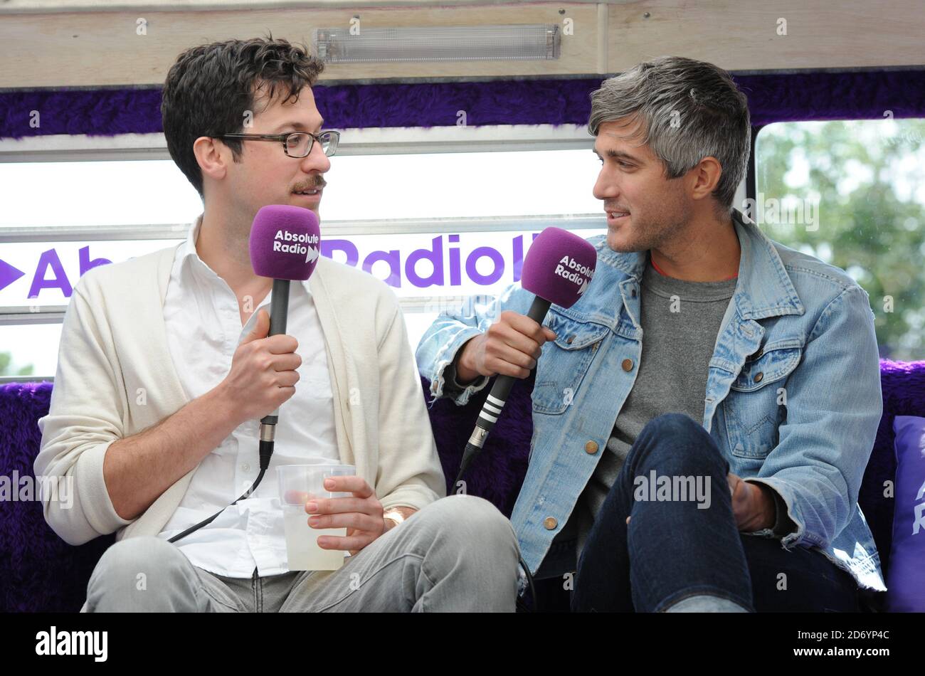 We Are Scientists are interviewed by presenter Sarah Champion, in the ...