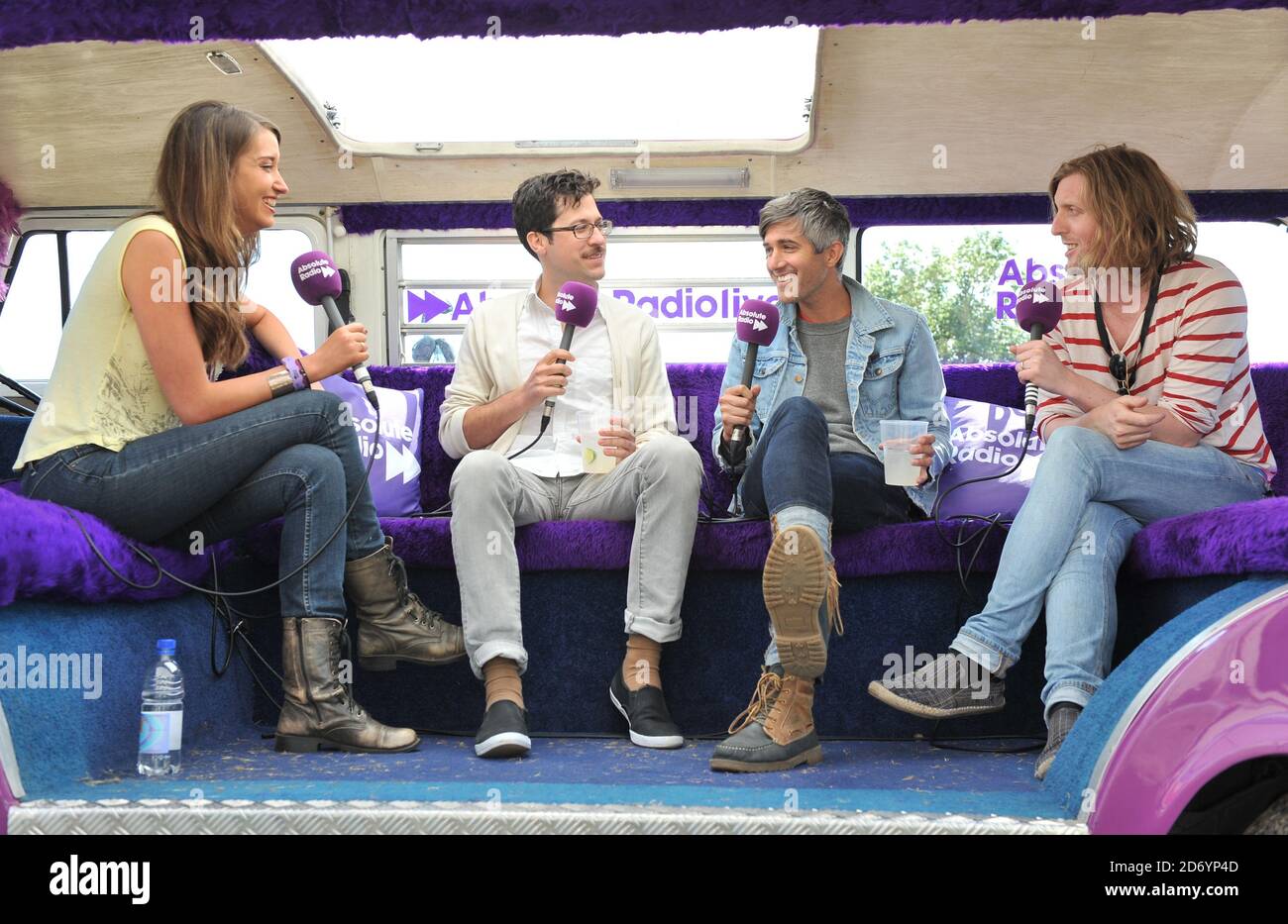 We Are Scientists are interviewed by presenter Sarah Champion, in the ...
