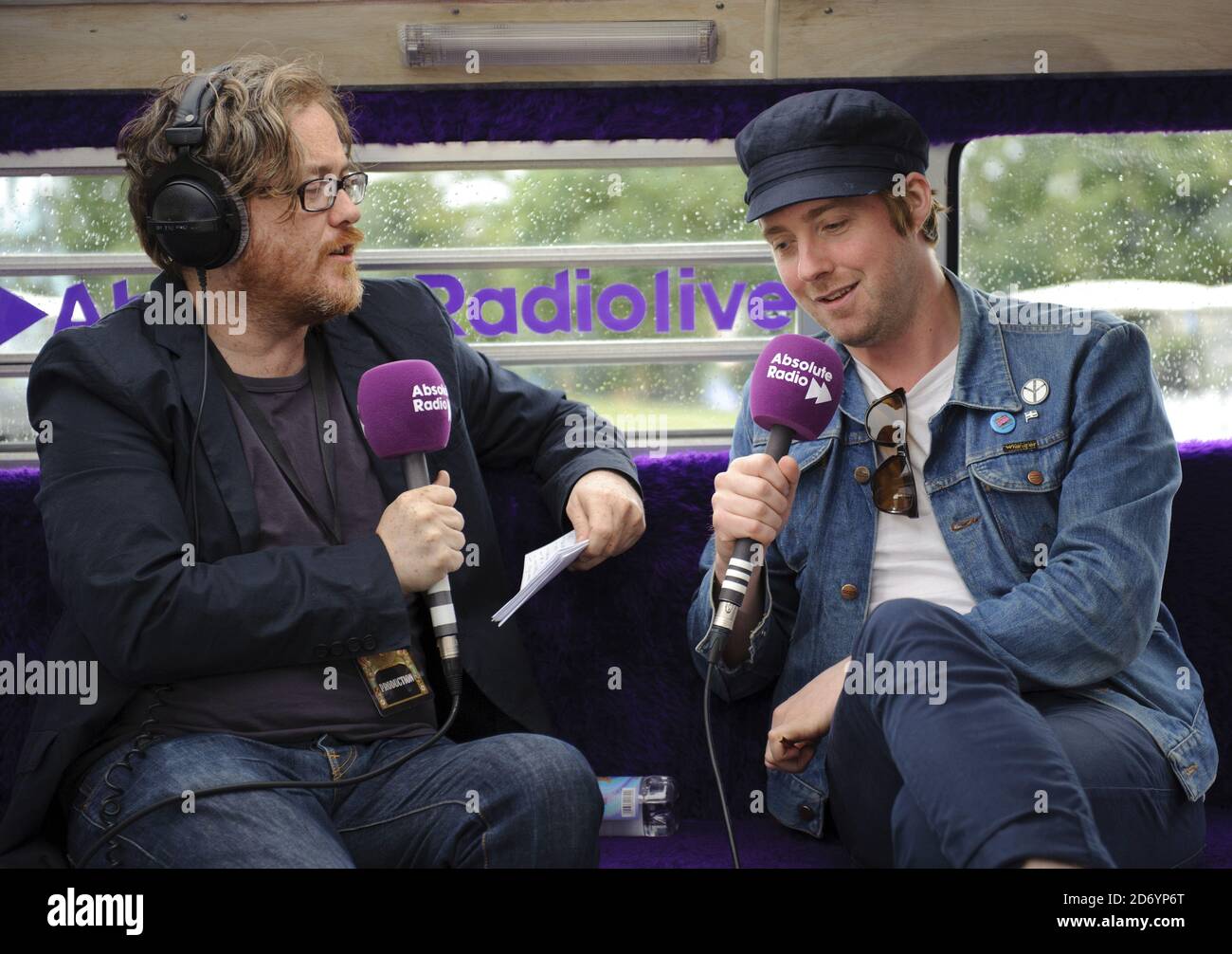 Ricky Wilson of the Kaiser Chiefs is interviewed by presenter Geoff ...