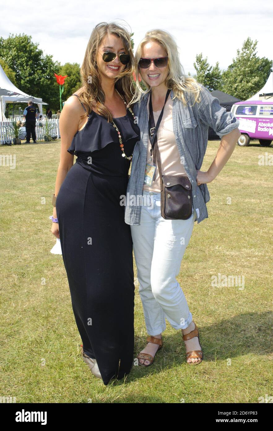 Lissie pictured with presenter Sarah Champion in the Absolute backstage ...