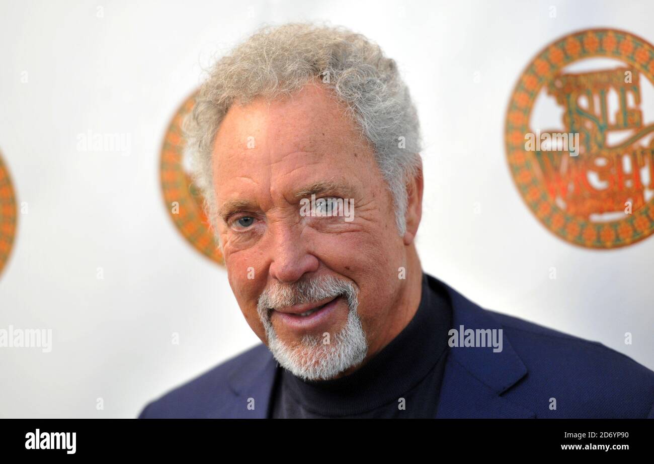Tom Jones pictured backstage at the Isle of Wight Festival, at Seaclose ...