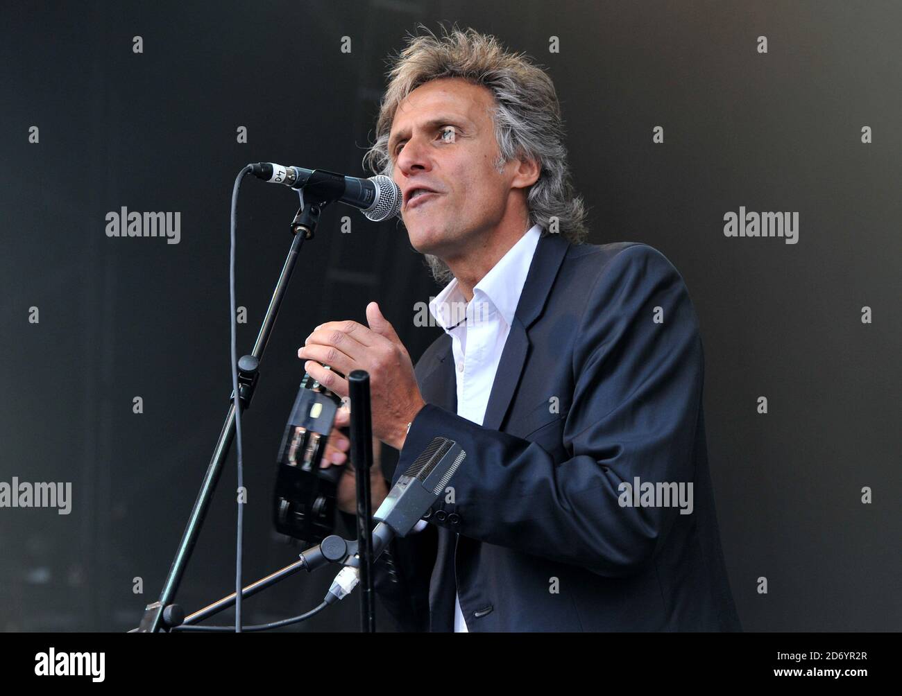 Chris White of The Straits performing at the Cornbury Festival, at ...