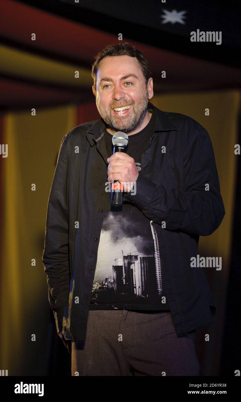 Comedian Sean Hughes performing at the Cornbury Festival, at Great Tew ...