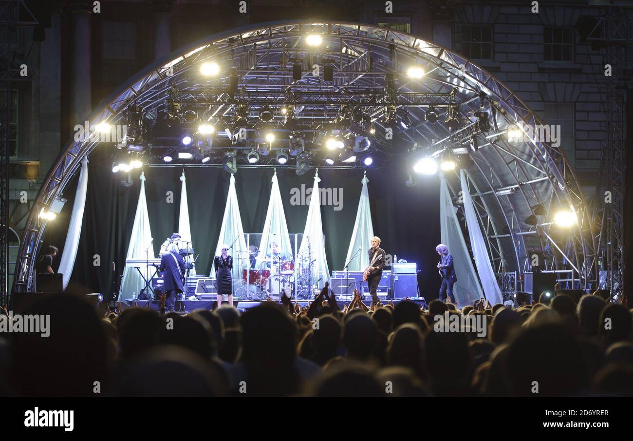 Debbie Harry of Blondie performs at Somerset House in central London ...