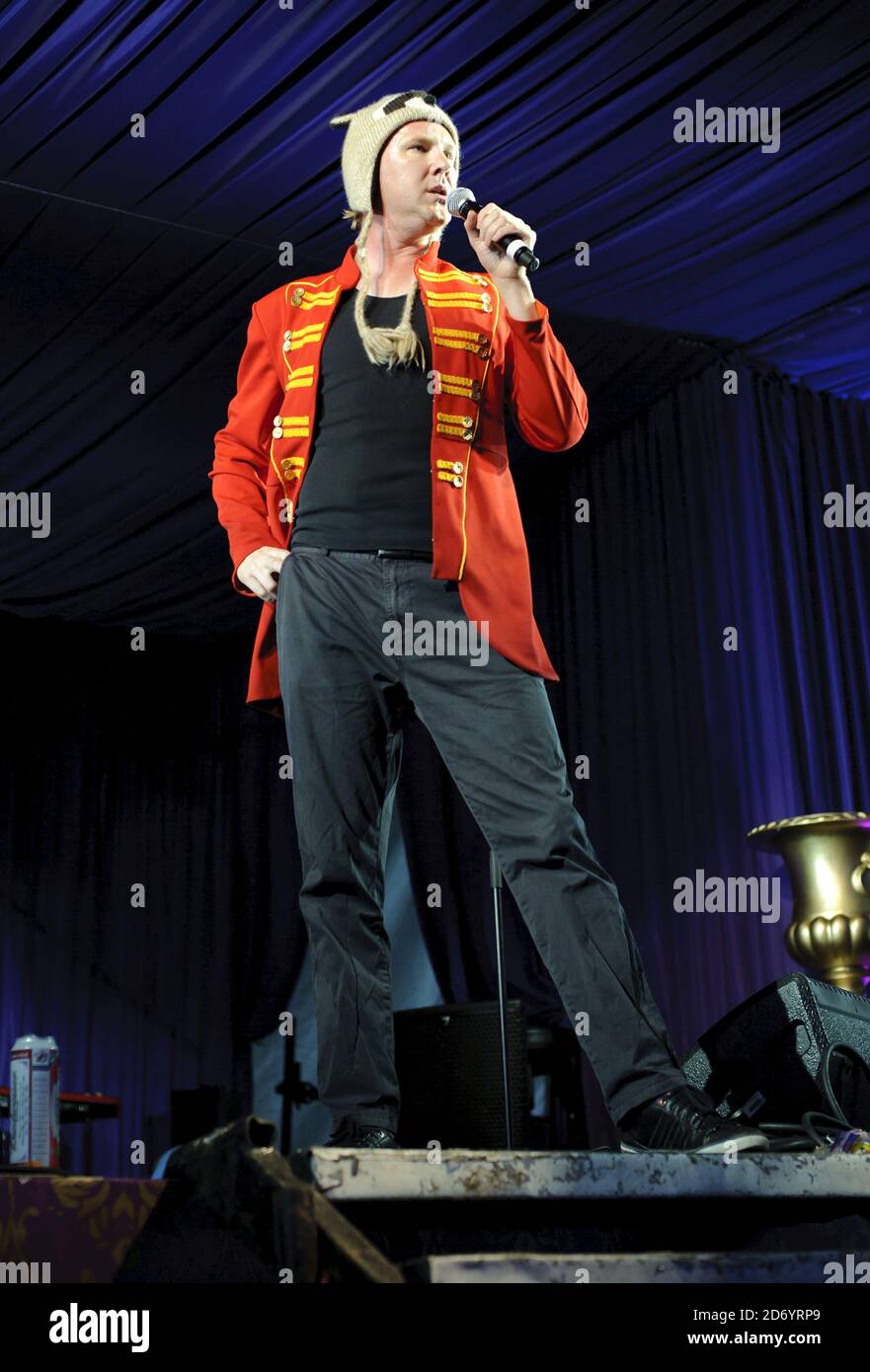 Jason Byrne performing at the Latitude Festival in Henham Park, Suffolk ...