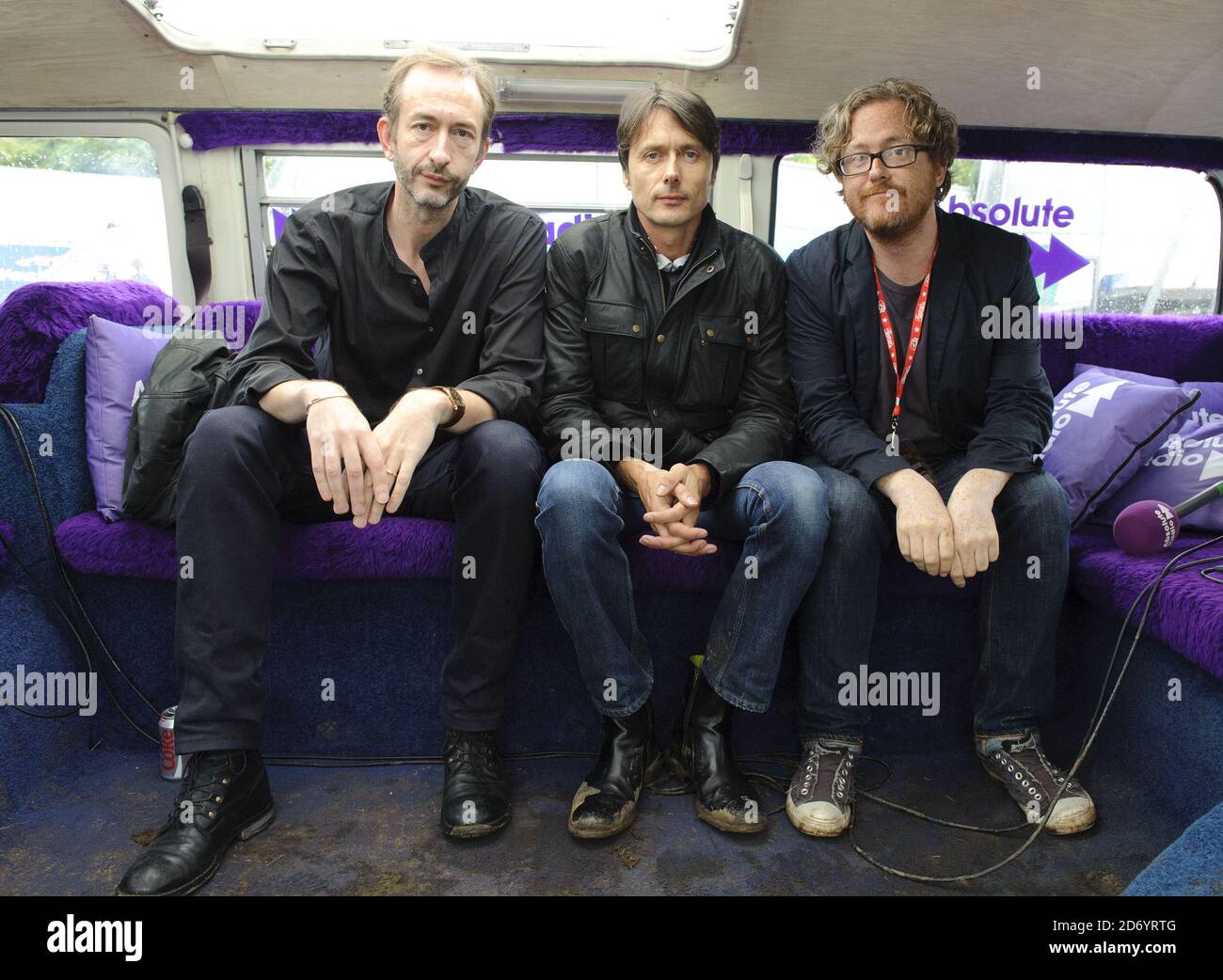 Brett Anderson and Mat Osman of Suede pictured with Geoff Lloyd during ...
