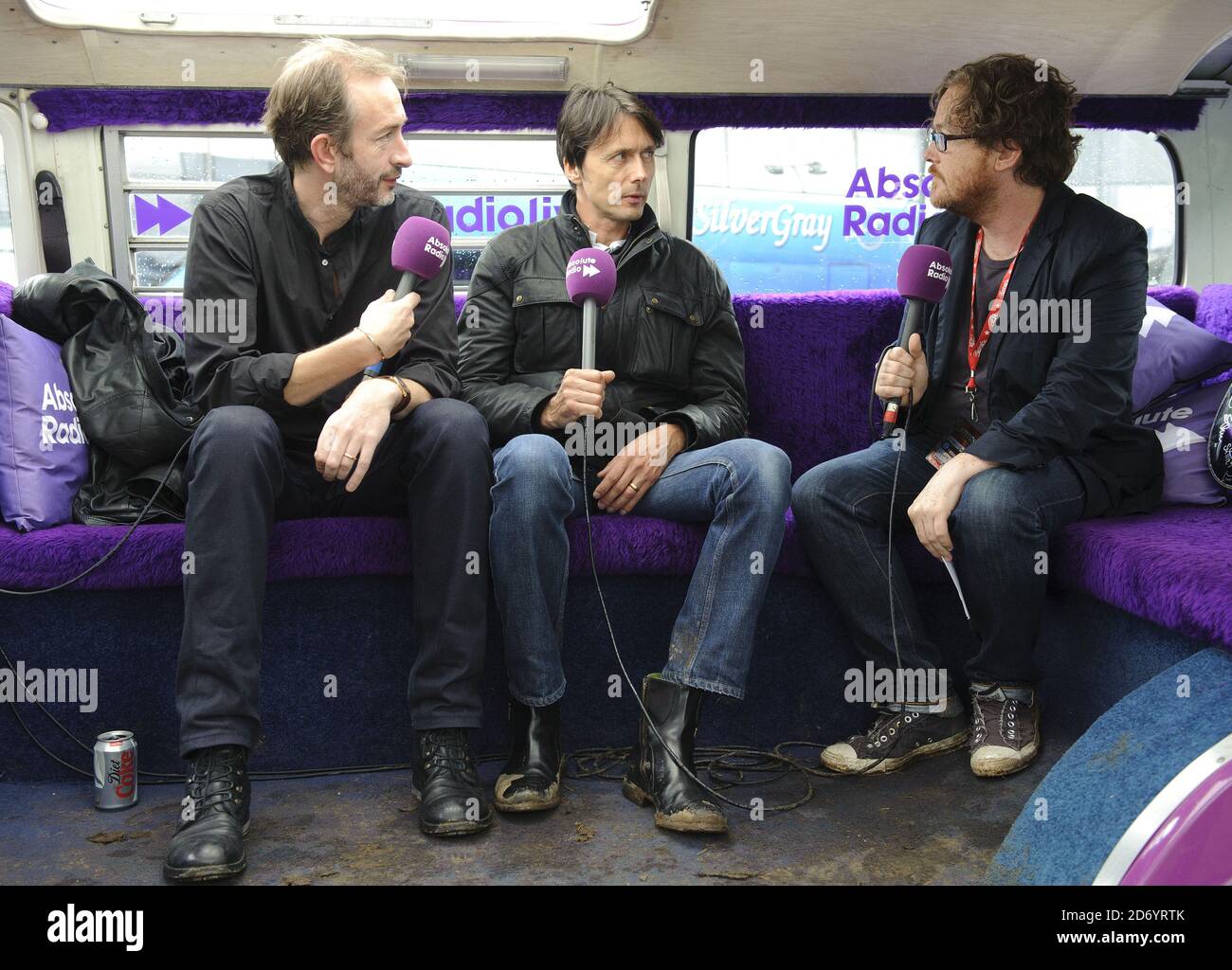 Brett Anderson and Mat Osman of Suede pictured with Geoff Lloyd during ...
