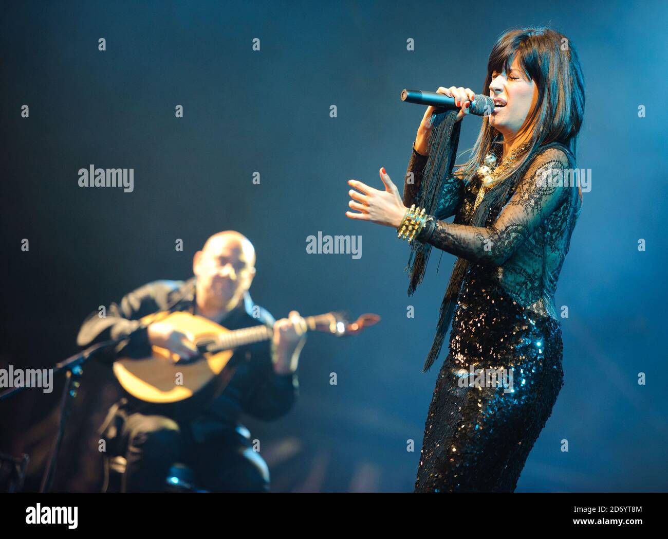 Portuguese Fado singer Ana Moura performing at the Womad festival in ...