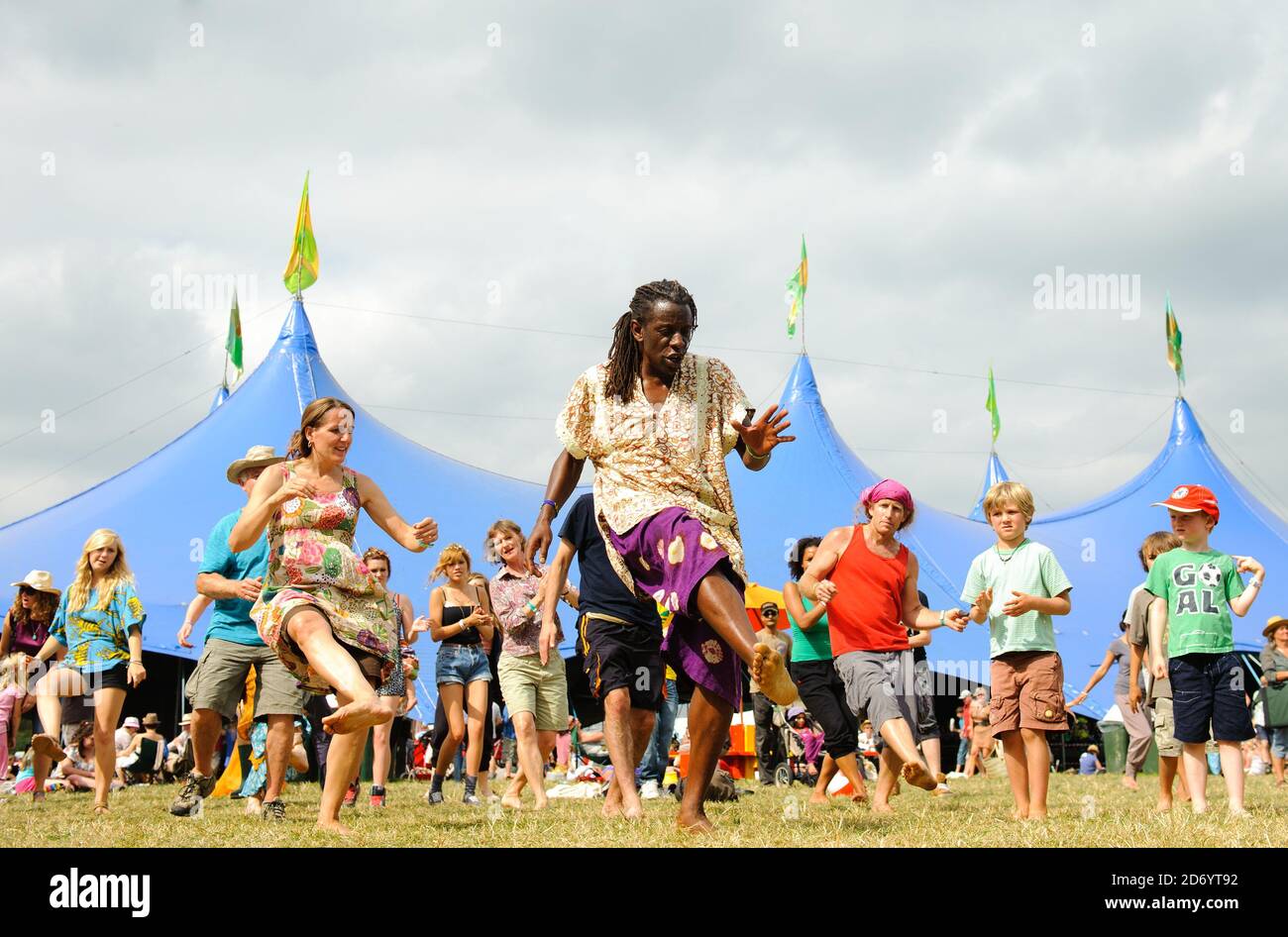 A dance workshop at the Womad festival in Charlton Park, Wiltshire ...