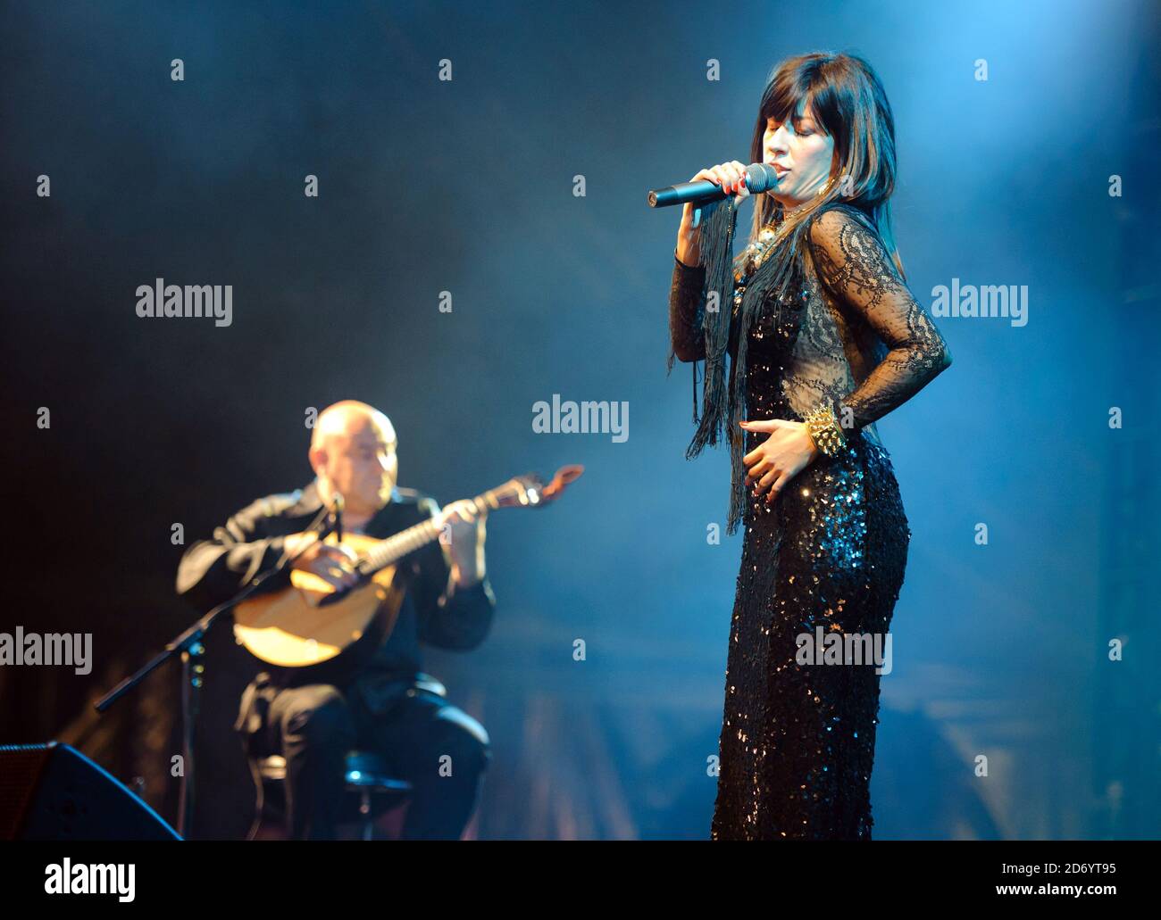 Portuguese Fado singer Ana Moura performing at the Womad festival in ...