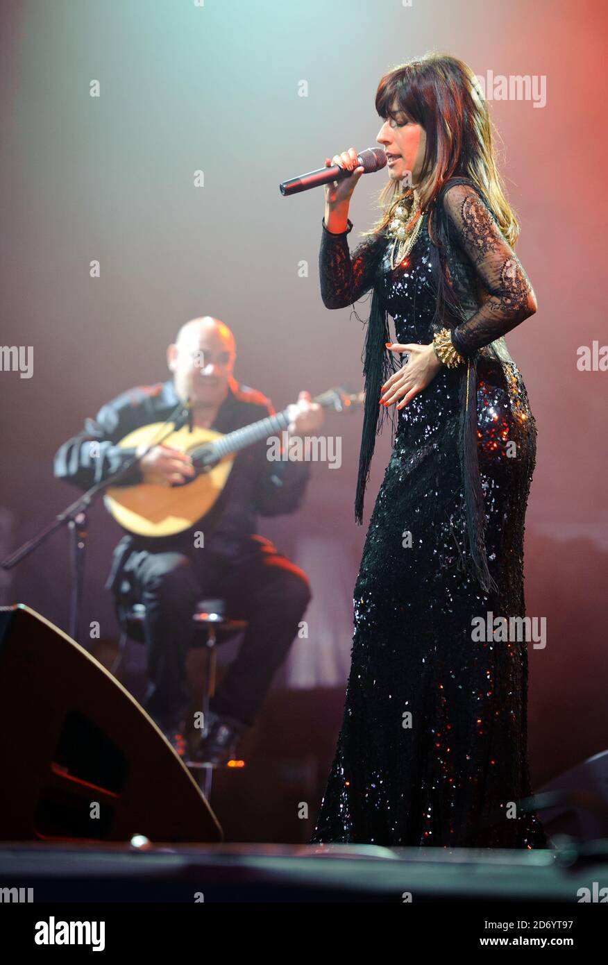 Portuguese Fado singer Ana Moura performing at the Womad festival in ...