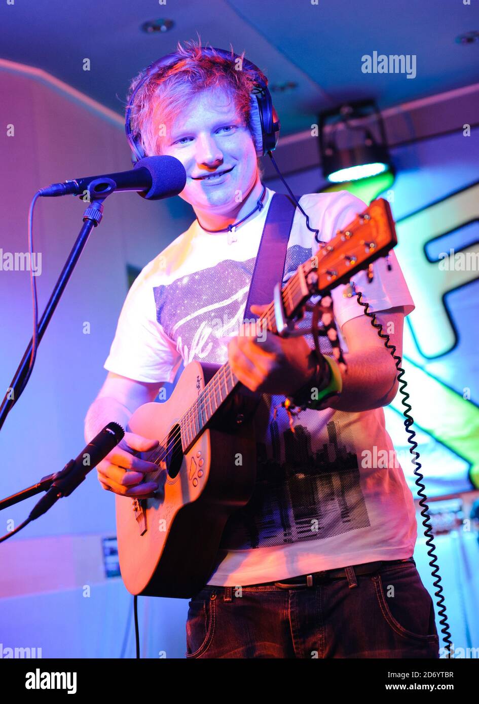 Ed Sheeran performs live on the Danny Wallace Breakfast Show, at the ...