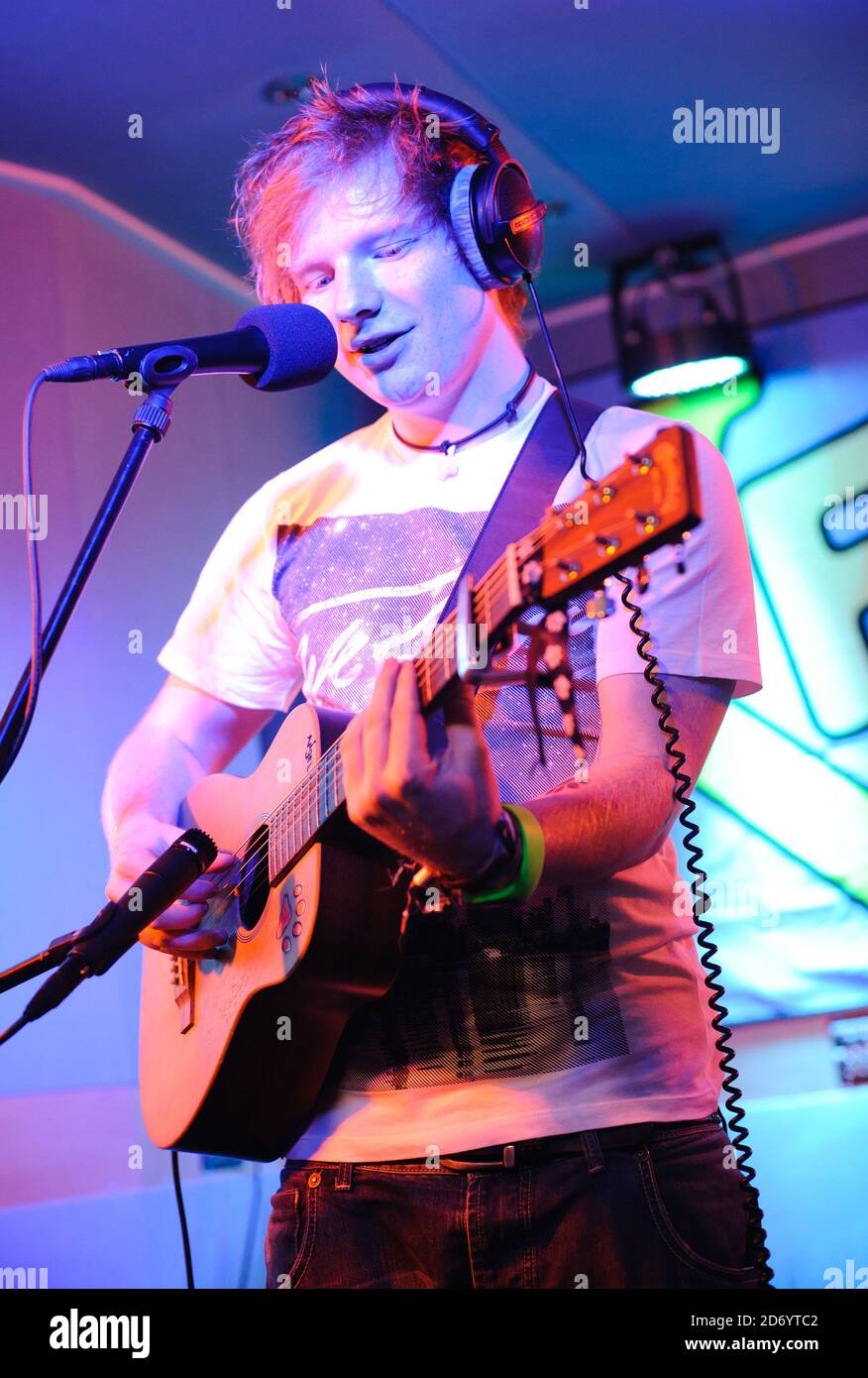 Ed Sheeran performs live on the Danny Wallace Breakfast Show, at the ...