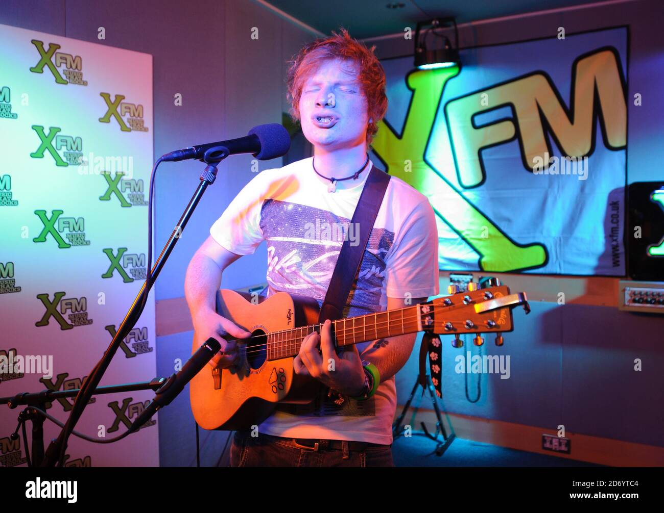Ed Sheeran performs live on the Danny Wallace Breakfast Show, at the ...