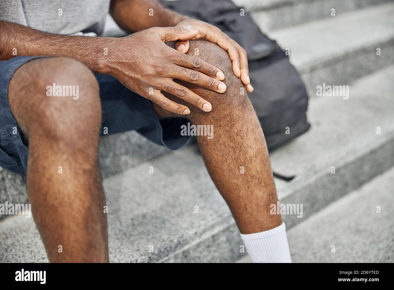 Strength knee close up man hi-res stock photography and images - Alamy