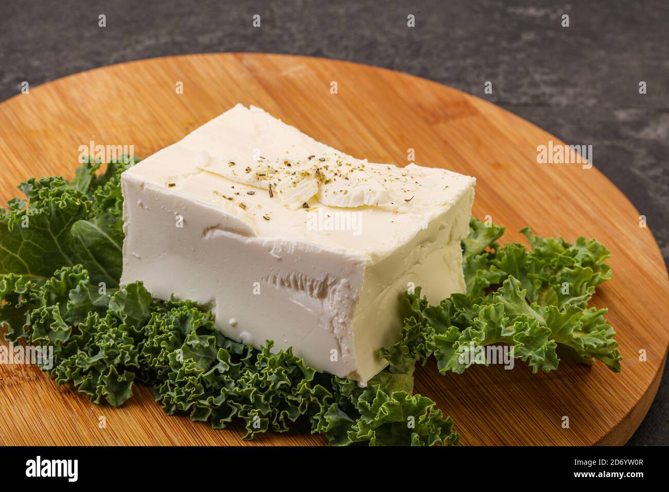 Traditional tasty Greek Feta soft cheese brick Stock Photo - Alamy