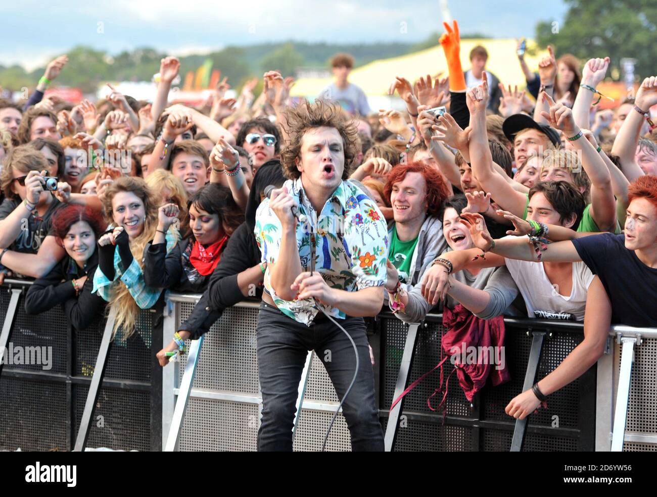 Ed Macfarlane of Friendly Fires performing during the third day of the ...