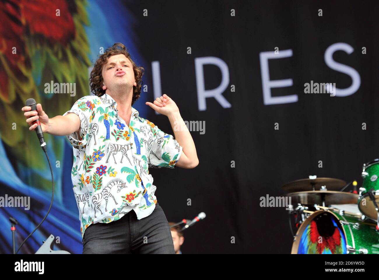 Ed Macfarlane of Friendly Fires performing during the third day of the ...