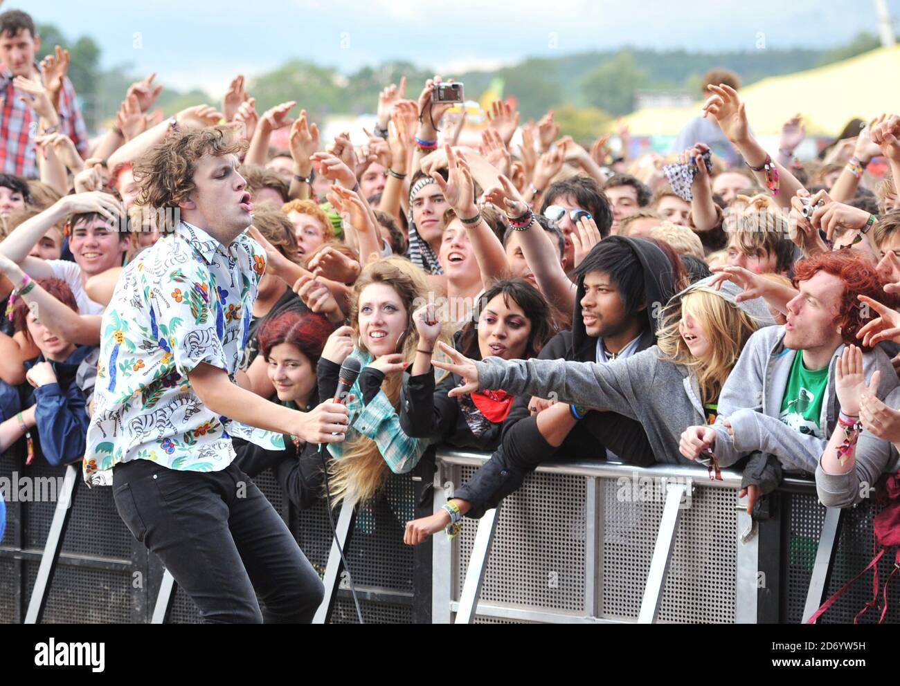 Ed Macfarlane of Friendly Fires performing during the third day of the ...