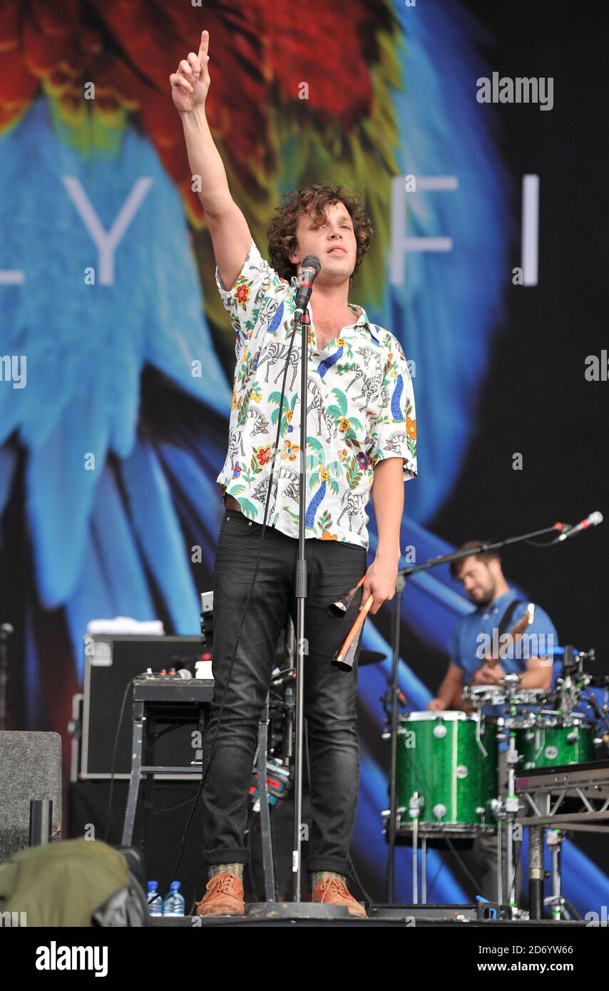 Ed Macfarlane of Friendly Fires performing during the third day of the ...