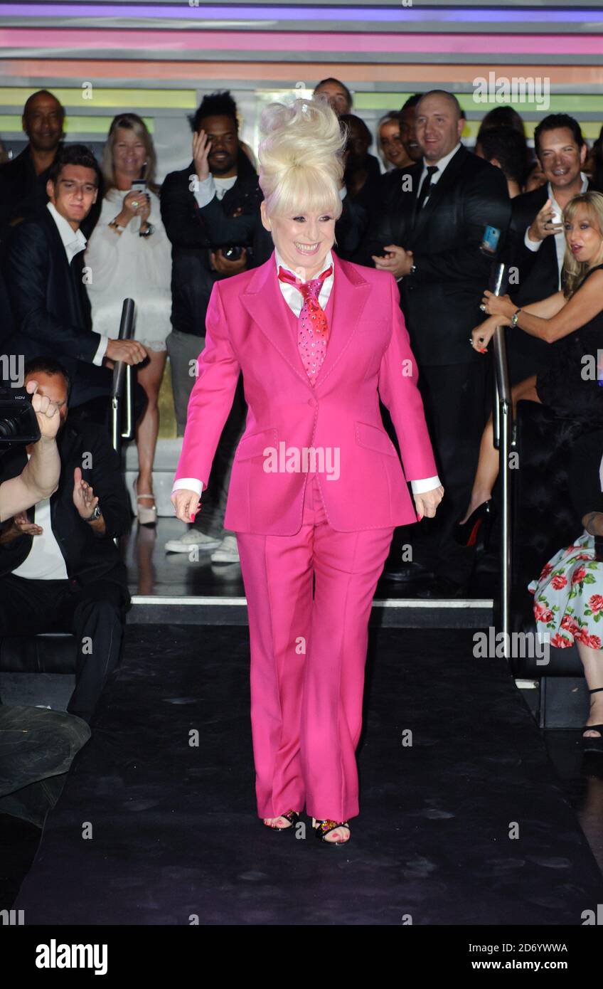 Barbara Windsor on the catwalk at the Terence Trout fashion show, held ...