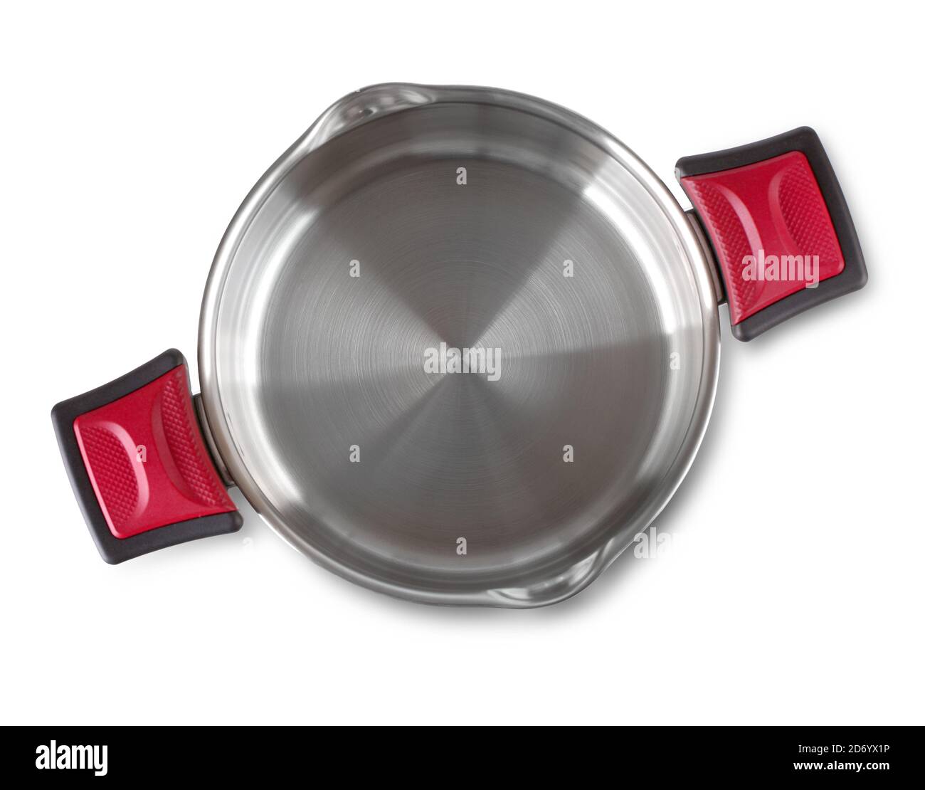 The Top view of empty steel cooking pot isolated on white Stock Photo ...