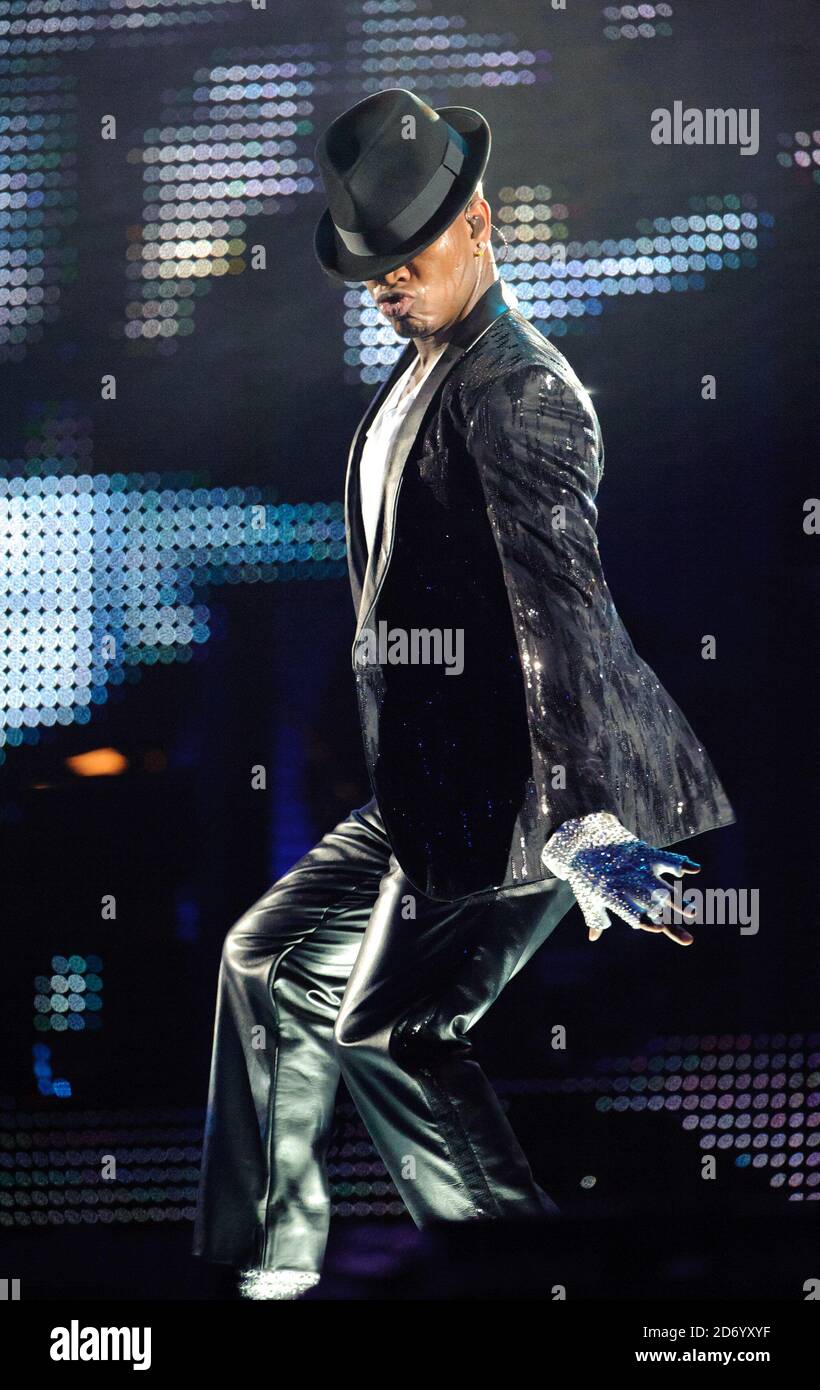 Ne-Yo performing at the Michael Forever Michael Jackson tribute concert ...