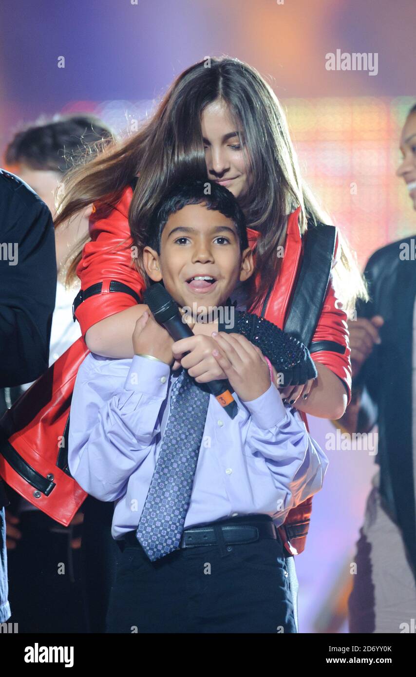 Paris Jackson and Royal Jackson on stage at the Michael Forever Michael ...