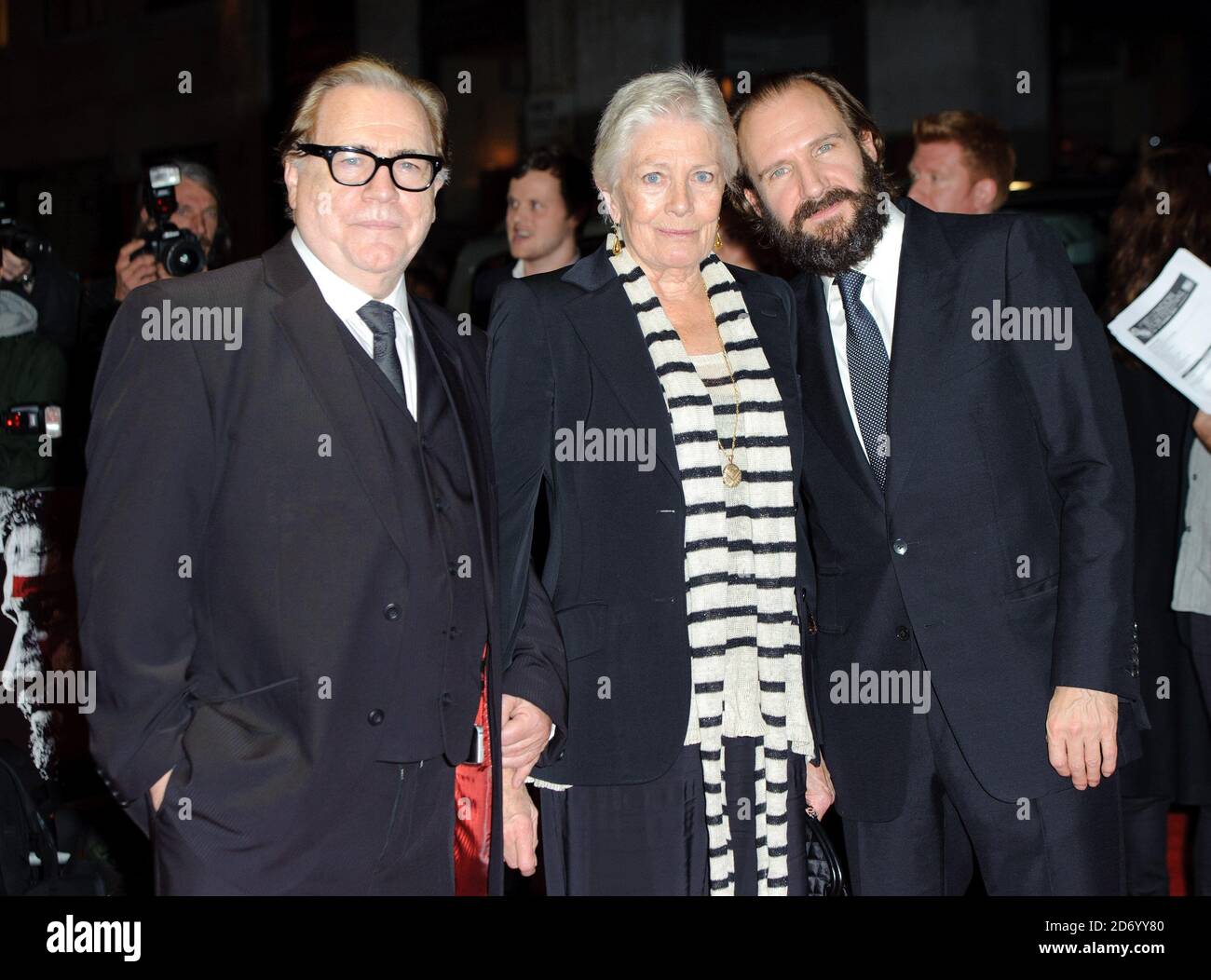 (l-r) Brian Cox, Ralph Fiennes and Vanessa Redgrave attend the premiere ...