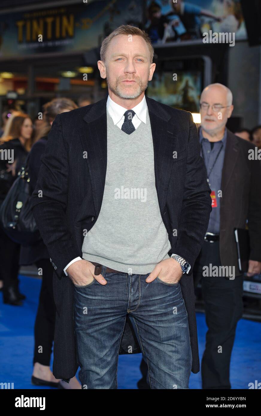 Daniel Craig attending the premiere of Tintin, at the Odeon cinema in ...