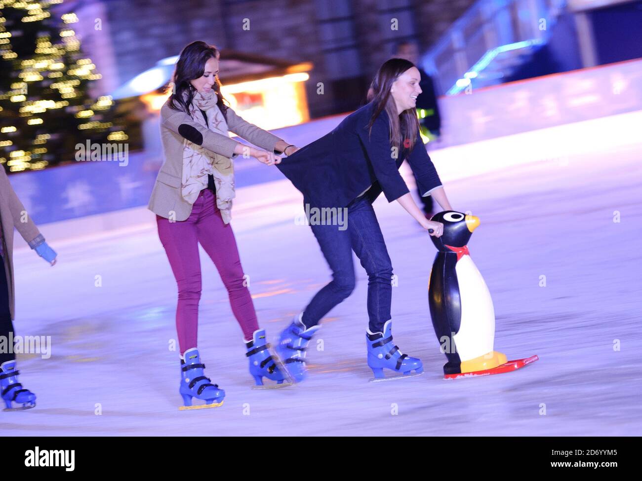 Skaters enjoy the opening of the Natural History Museum ice rink, in ...