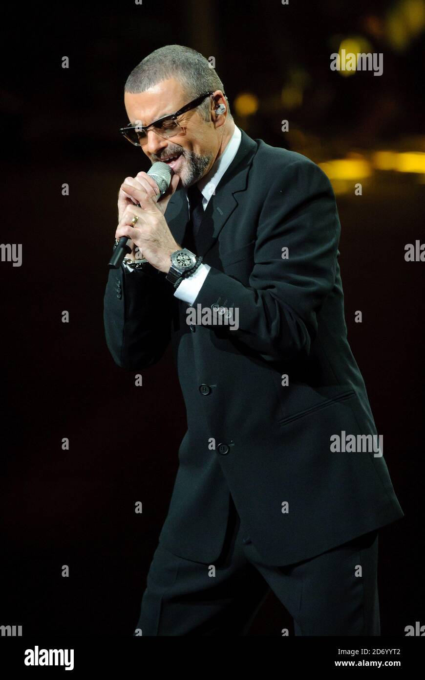 George Michael performing on stage at the Royal Opera House in Covent ...