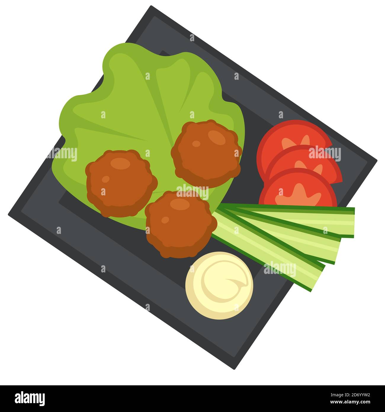 Meatballs salad Stock Vector Images - Alamy