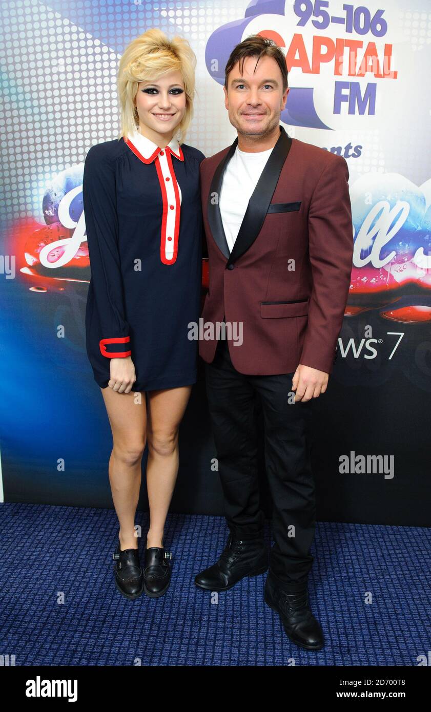 Presenter Greg Burns and Pixie Lott pictured backstage at the Capital ...